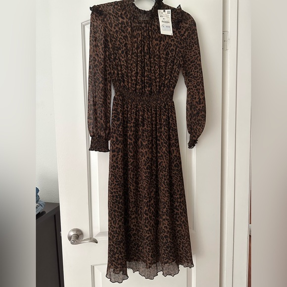 Zara | Dresses | Zara Leopard Print Maxi Dress | Poshmark